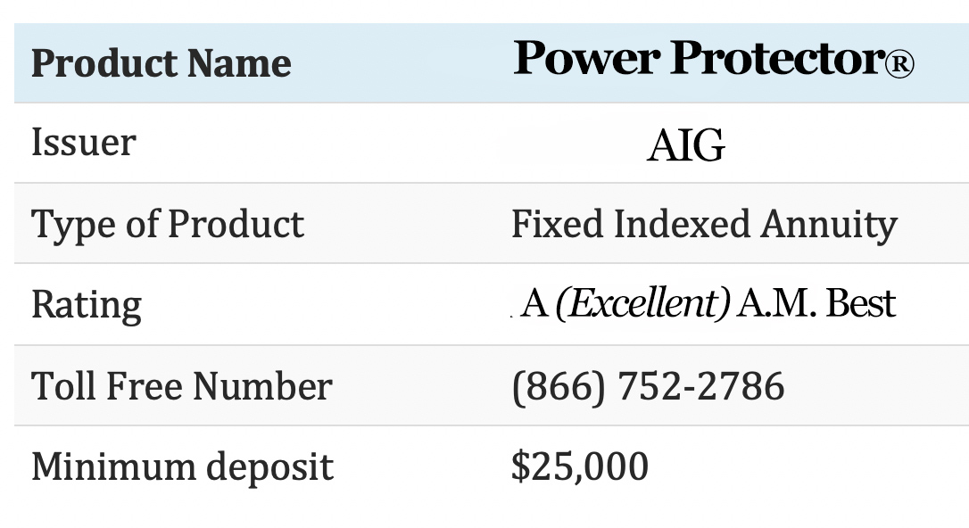 AIG Power 10 Protector Plus Income Review - Annuity Look